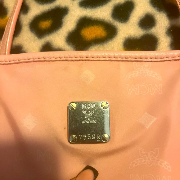 MCM | Bags | Mcm Pink Nylon Monogram Tote Comes With Small Matching ...